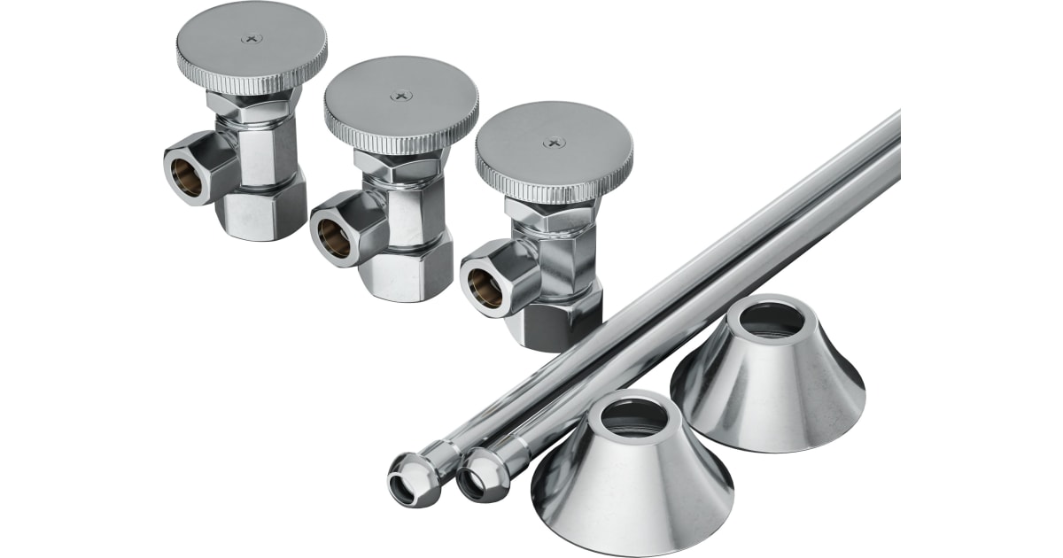 PROFLO PFXCAC32CL12 5/8" x 3/8" Straight Supply Stop Kits with Risers ...