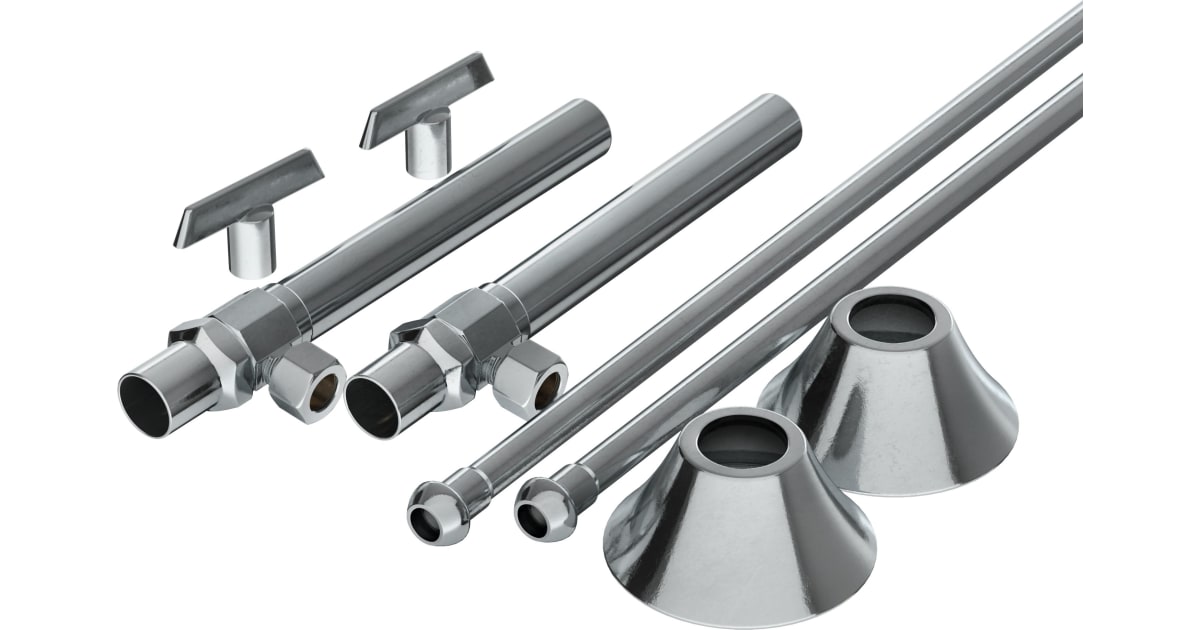 PROFLO PFXCAZ32CLKL12 1/2" x 3/8" Straight Supply Stop Kit with Risers ...
