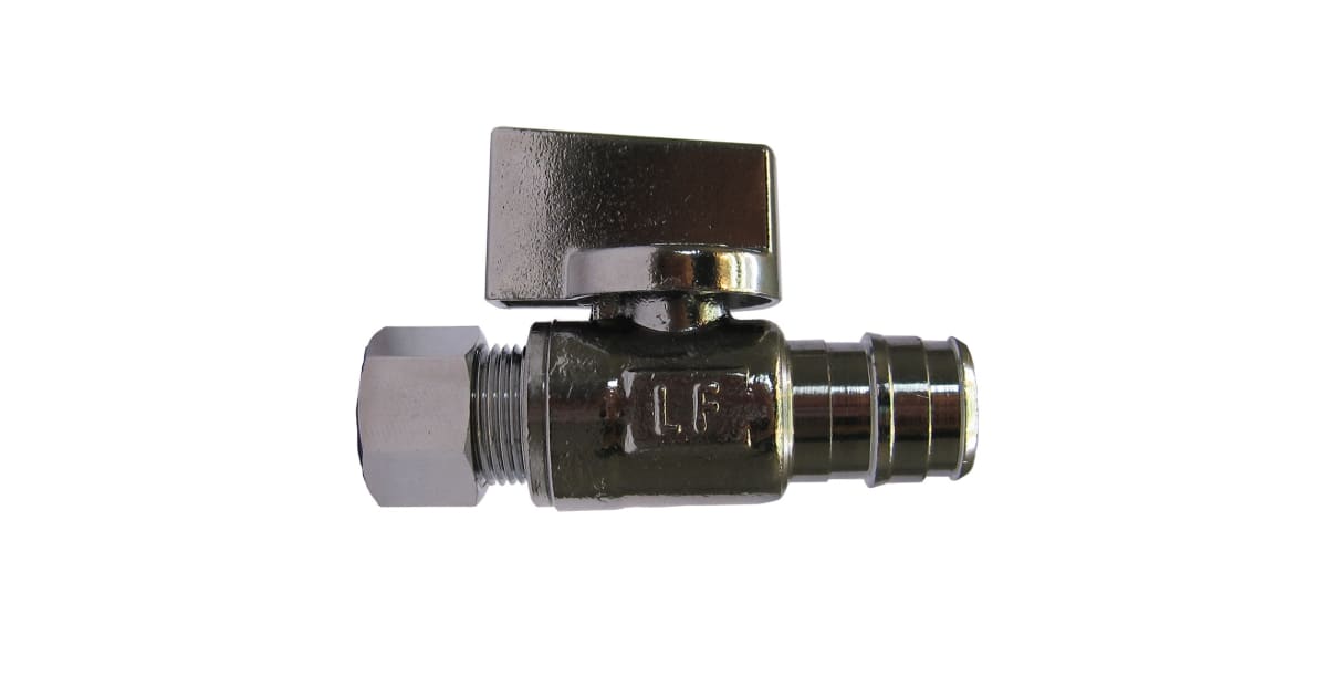 PROFLO PFXQSPP32C 1/2" PEX x 3/8" OD Straight Stop Quarter 1/4" Turn QT ...