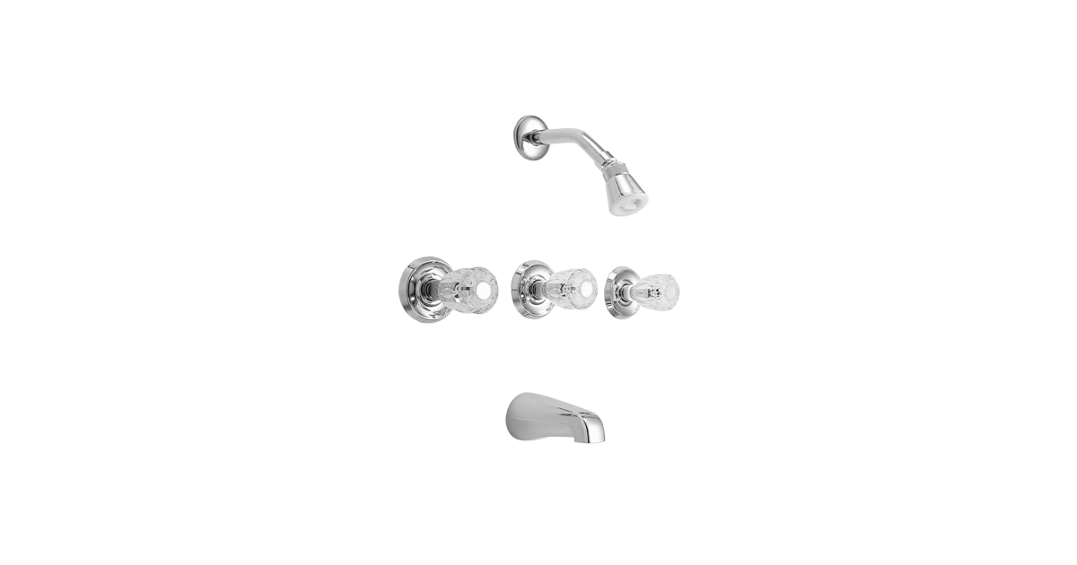 PROFLO PFLL43A Triple Handle Tub and Shower Valve with Single Function ...