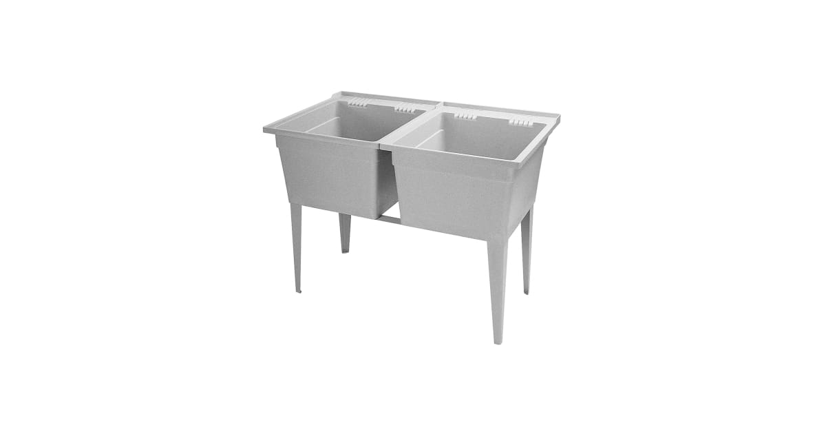 PROFLO PFMS2623F Double Basin Floor Mounted Laundry Sink with Legs ...