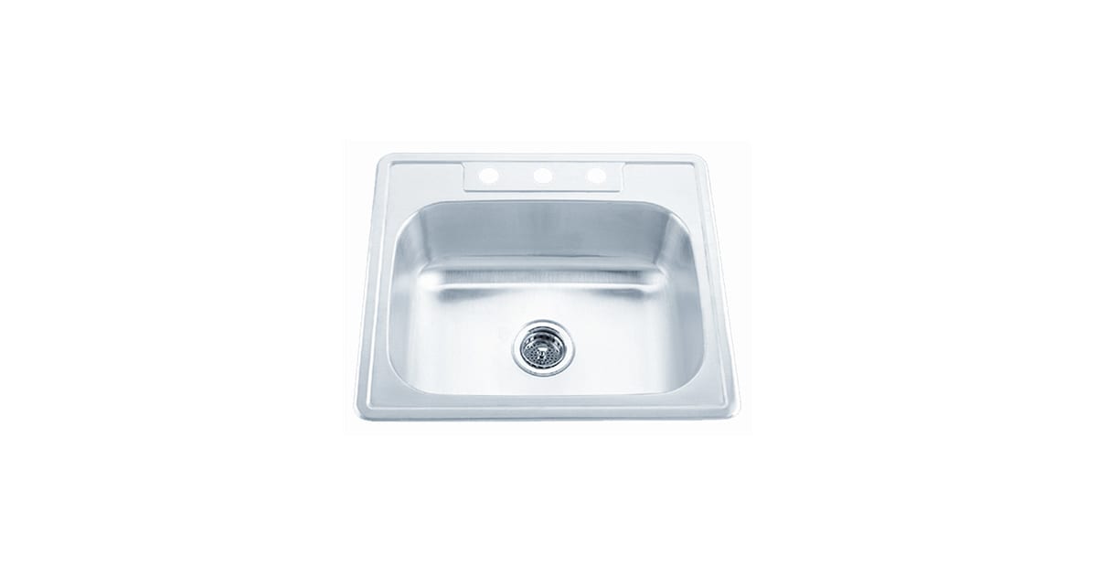 PROFLO PFT252264 25" x 22" 4 Hole Self Rimming Single Basin Kitchen ...