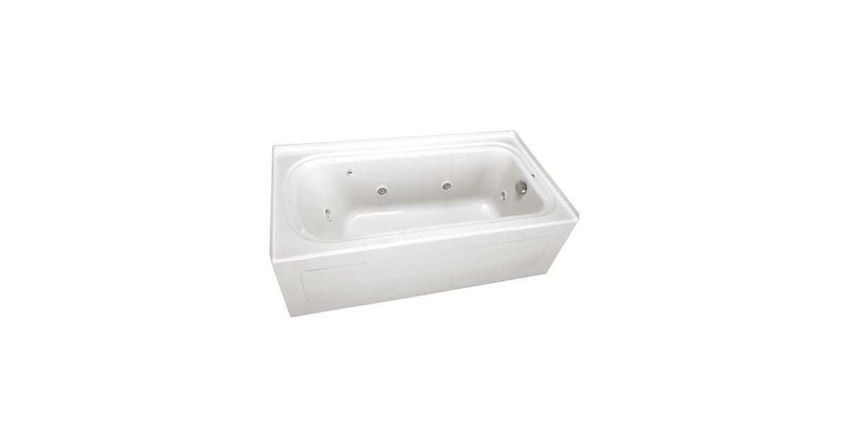 PROFLO PFW6036RSKBS 60" x 36" Alcove 8 Jet Whirlpool Bath Tub with ...