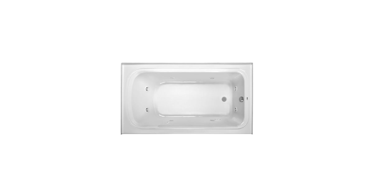 PROFLO PFW6636LSKBS 66" x 36" Alcove 8 Jet Whirlpool Bath Tub with ...