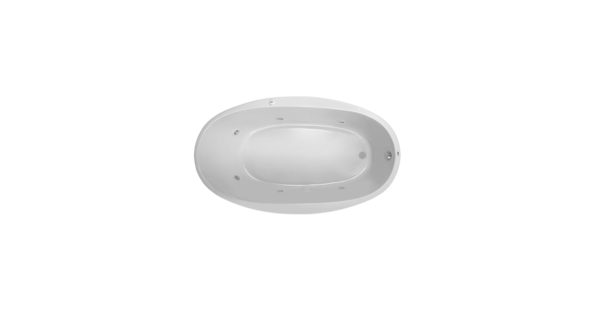 PROFLO PFW7040PLUSBS 70" x 40" Drop In Oval 6 Jet Whirlpool Bath Tub ...