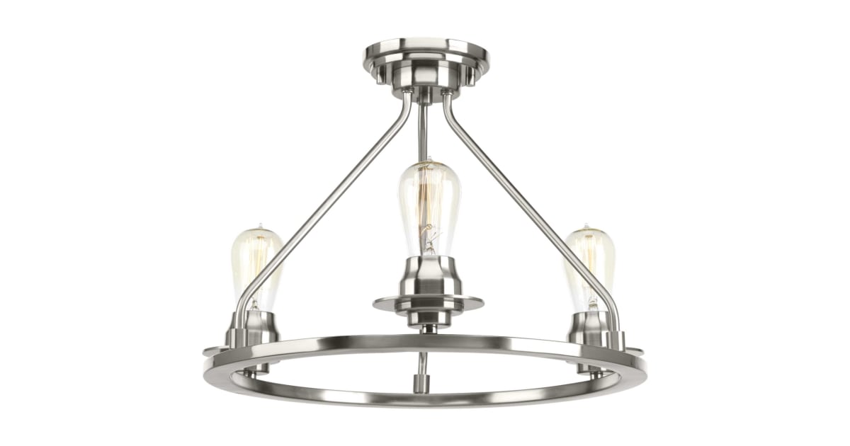 Progress Lighting P350036-009 Debut 3 Light 20" Wide Semi Flush Ceiling ...