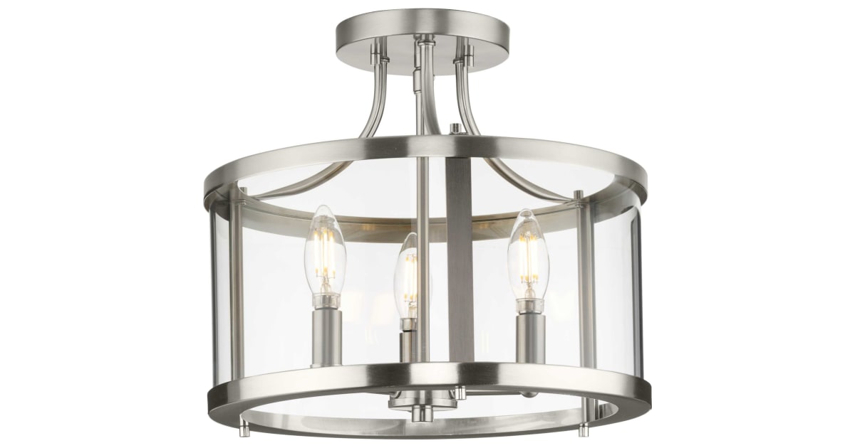 Progress Lighting P350231-009 Gilliam 3 Light 13" Wide Semi-flush Drum ...