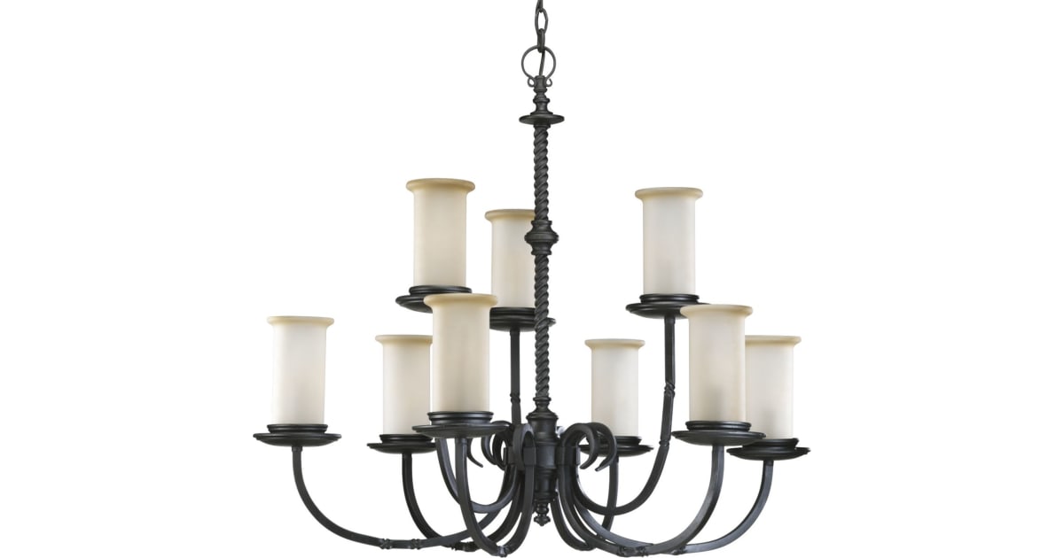 Progress Lighting P4179-80 Santiago 9 Light 32" Wide Wrought Iron ...