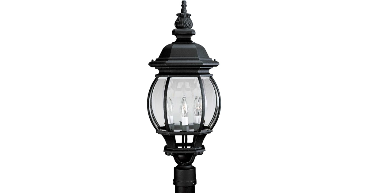 Progress Lighting P5401-31 4 Light Post Light with Curved Beveled Glass ...
