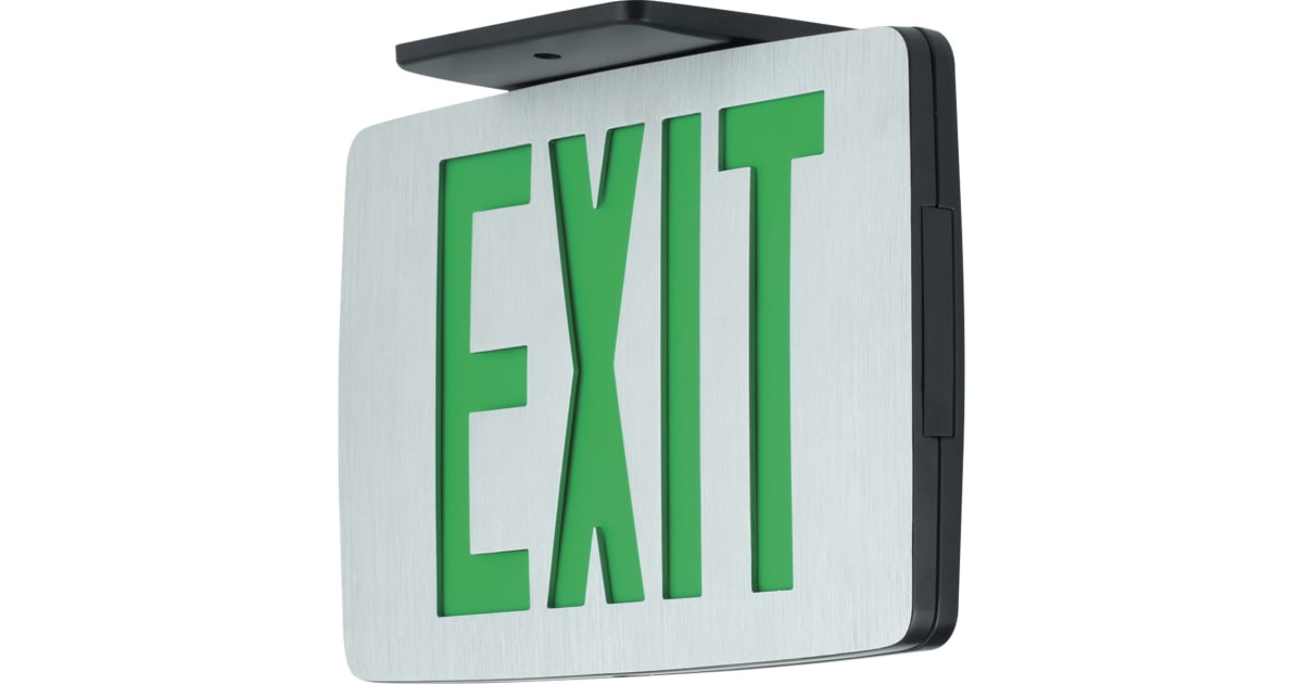Progress Lighting PEALE-SG-EM-16 Single Sided Green LED Exit Sign ...