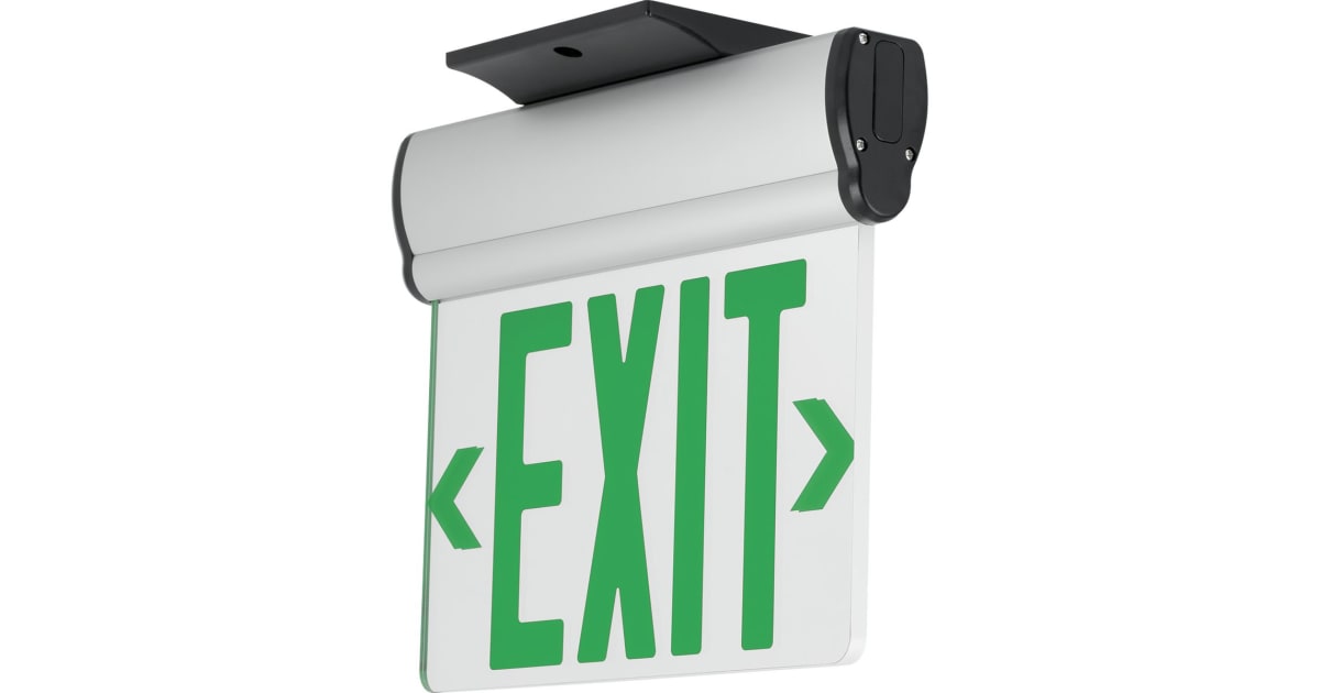 Progress Lighting PEESE-DG-16 Double Sided Green Edge-Lit LED Exit Sign ...