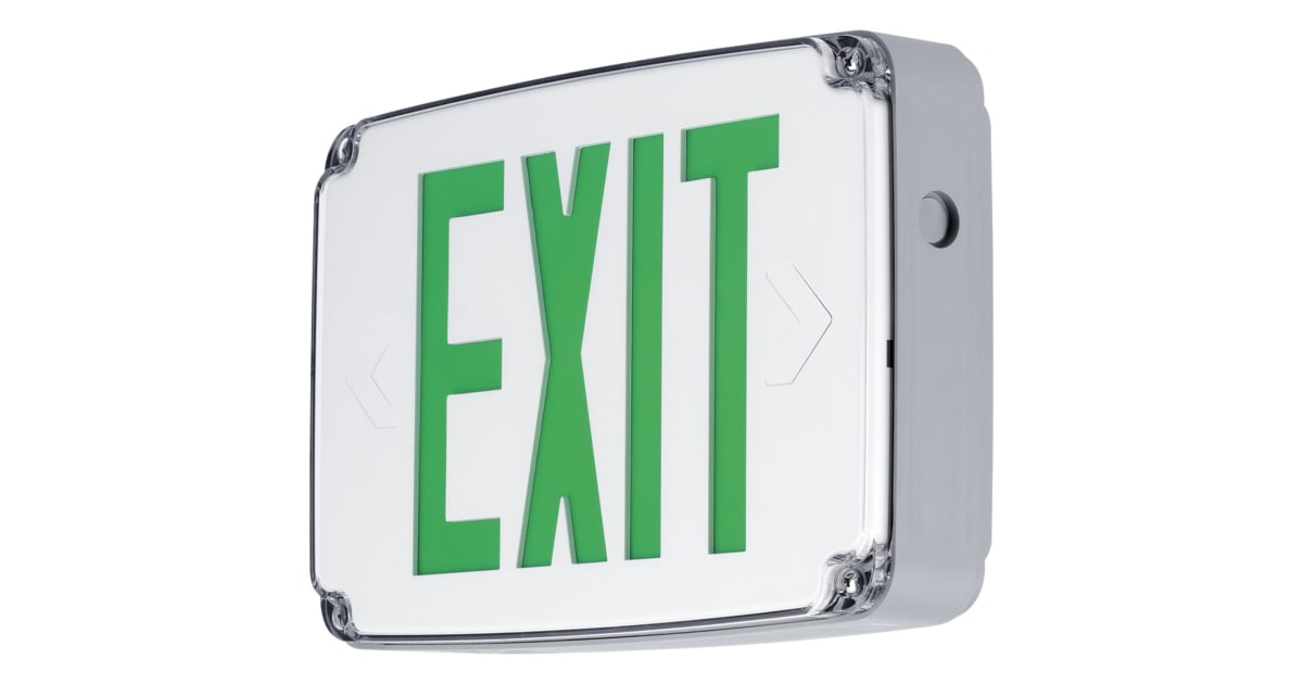 Progress Lighting PEWLE-DG-30 Double Sided Green LED Exit Sign for End ...