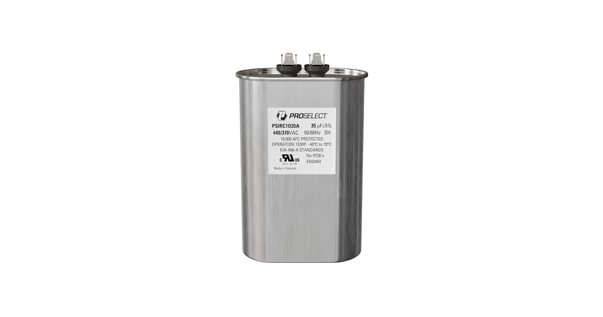 ProSelect PSIRC1O35A 3-1/8" 370/440V Aluminum Oval AC Run Capacitor ...