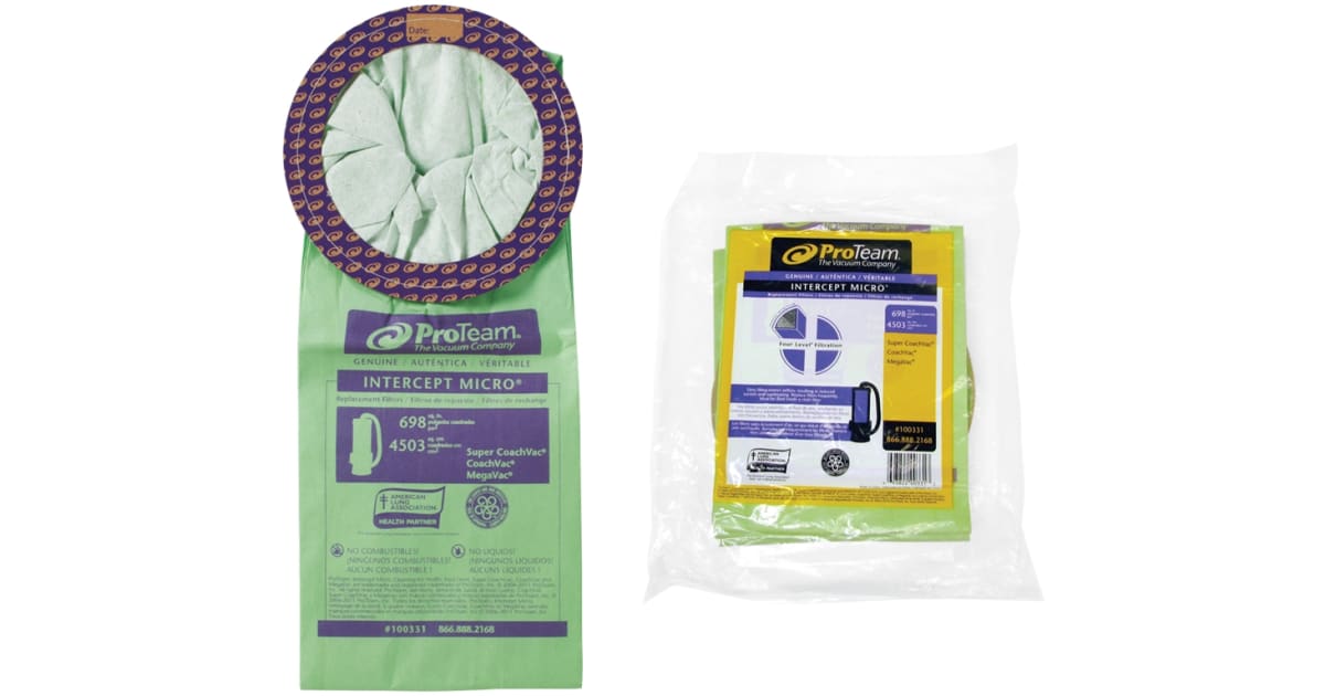 ProTeam 100331 10 Quart Intercept Micro Filter Bag with Open Collar for ...