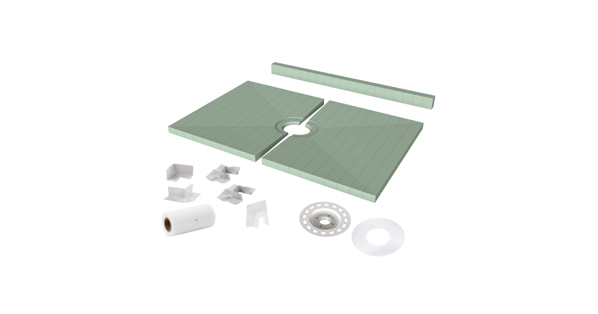 QuickDrain SDL3860S SquareDrain Pan Kit Liquid Waterproof 38 Inch X 60 ...