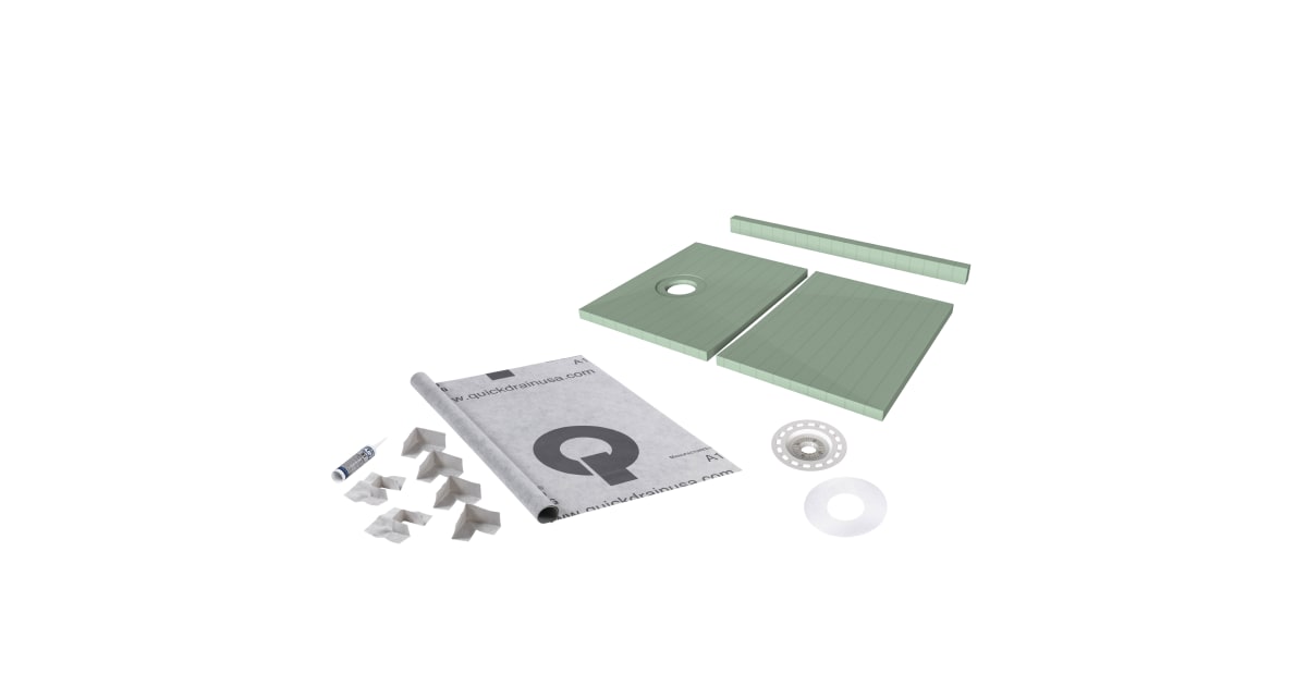 QuickDrain SDS3860SO SquareDrain Pan Kit Sheet Waterproof 38 X 60 Inch ...