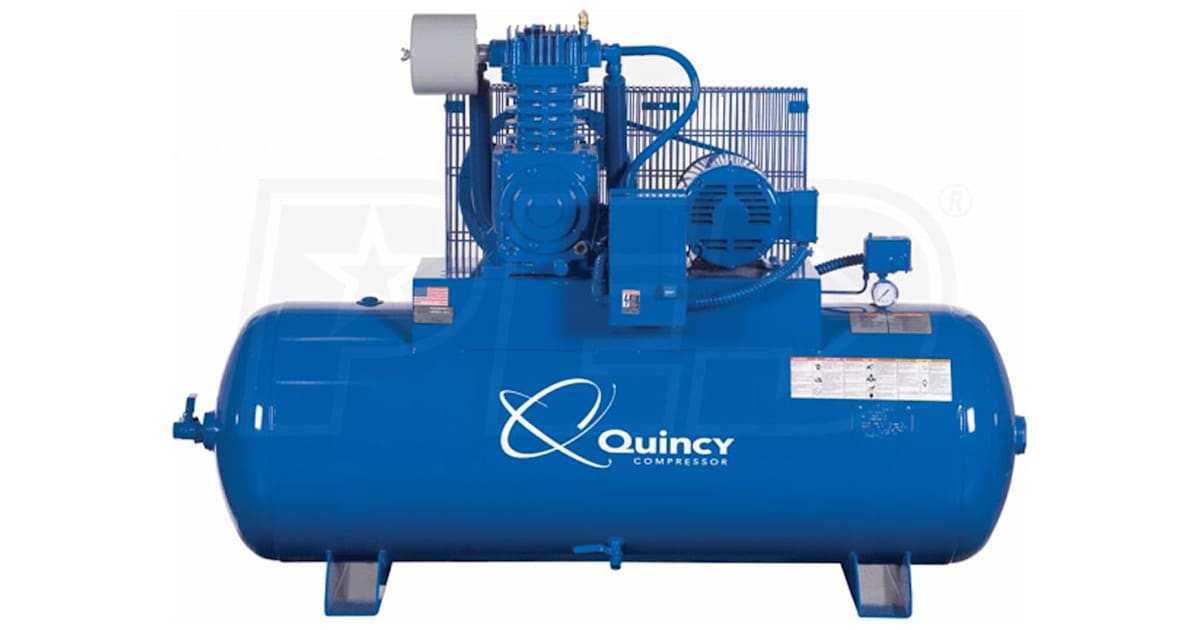 Quincy Compressor 5103D12HCA20M 10 HP 120 Gal 175 Max PSI QP MAX Two ...
