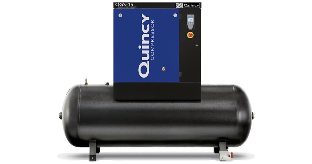 Quincy Compressor QGS 15 TM-3 15 HP 120 Gal 125 Max PSI Stationary ...