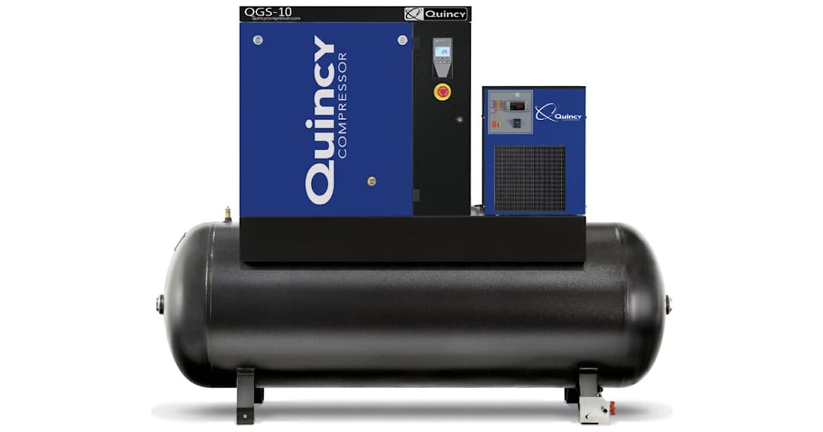 Quincy Compressor QGS 10 TMD-3 10 HP 120 Gal 125 Max PSI Stationary ...