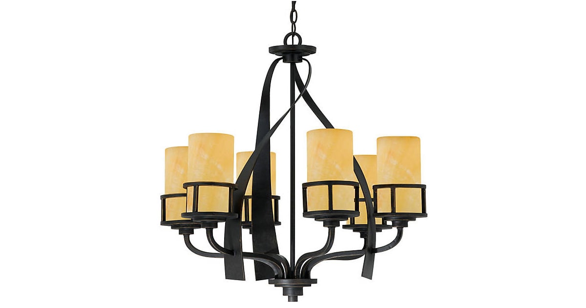Quoizel KY5006IB Kyle 6 Light 28" Wide Chandelier with Onyx Pillar ...