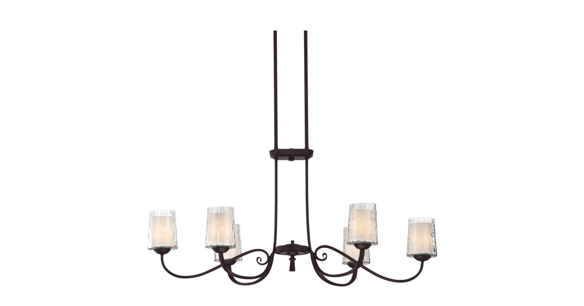Quoizel ADS639DC Adonis 6 Light 39" Linear Chandelier with Opal Etched ...