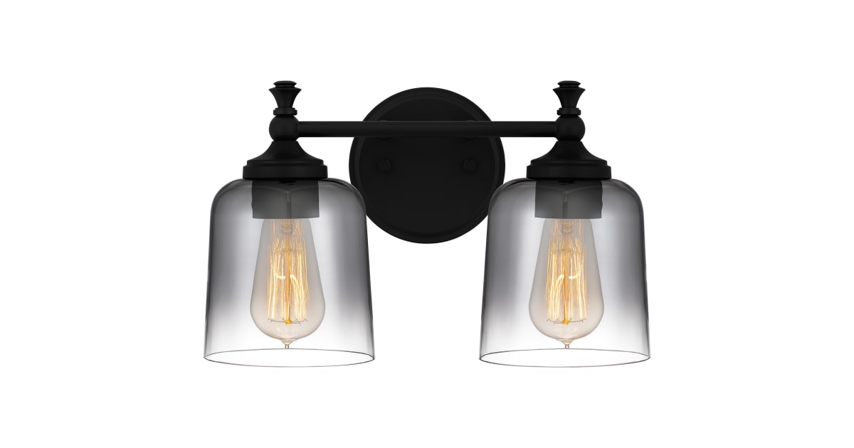 Quoizel JEN8614MBK Jenson 2 Light 14" Wide Vanity Light with Smoked ...