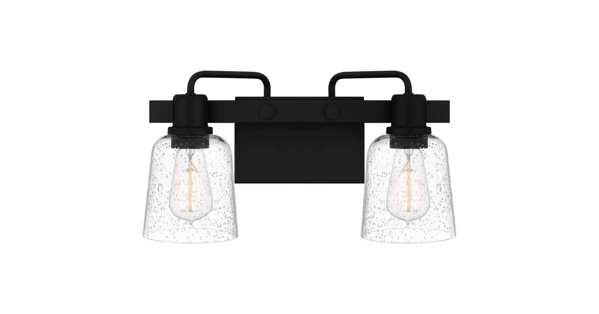 Quoizel LYD8616MBK Lydia 2 Light 16" Wide Vanity Light with Seedy Glass ...