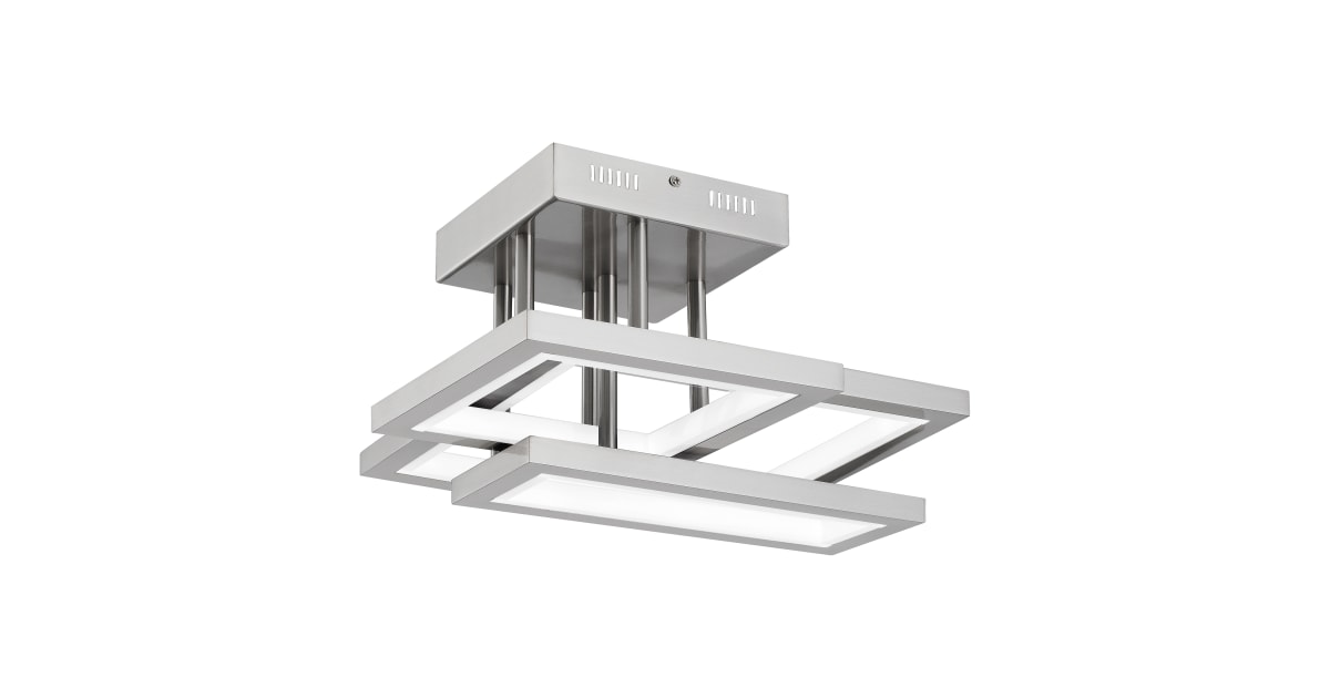 Quoizel PCMSA1616BN Mesa 17" Wide LED Semi-Flush Ceiling Fixture ...