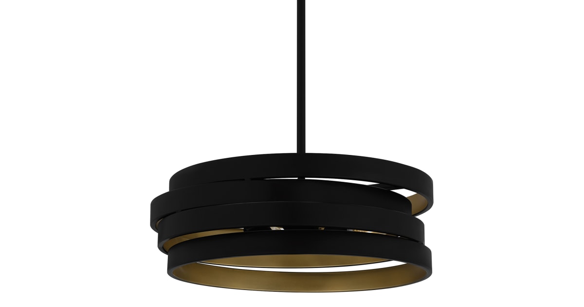 Quoizel QP6223MBK Berner 3 Light 16" Wide Pendant | Ferguson Home