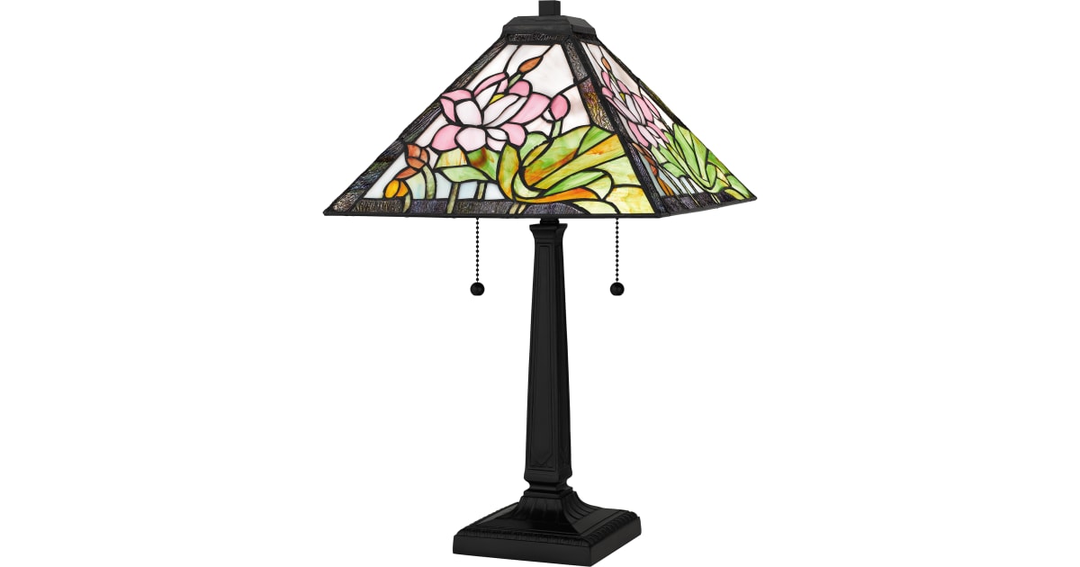Quoizel TF16145MBK Herron 2 Light 23" Tall Tiffany Table Lamp ...