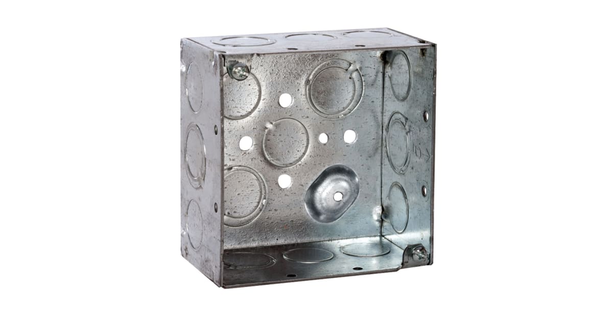 Raco 232 4" Wide Square Welded Box with 16 Knockouts | Build.com
