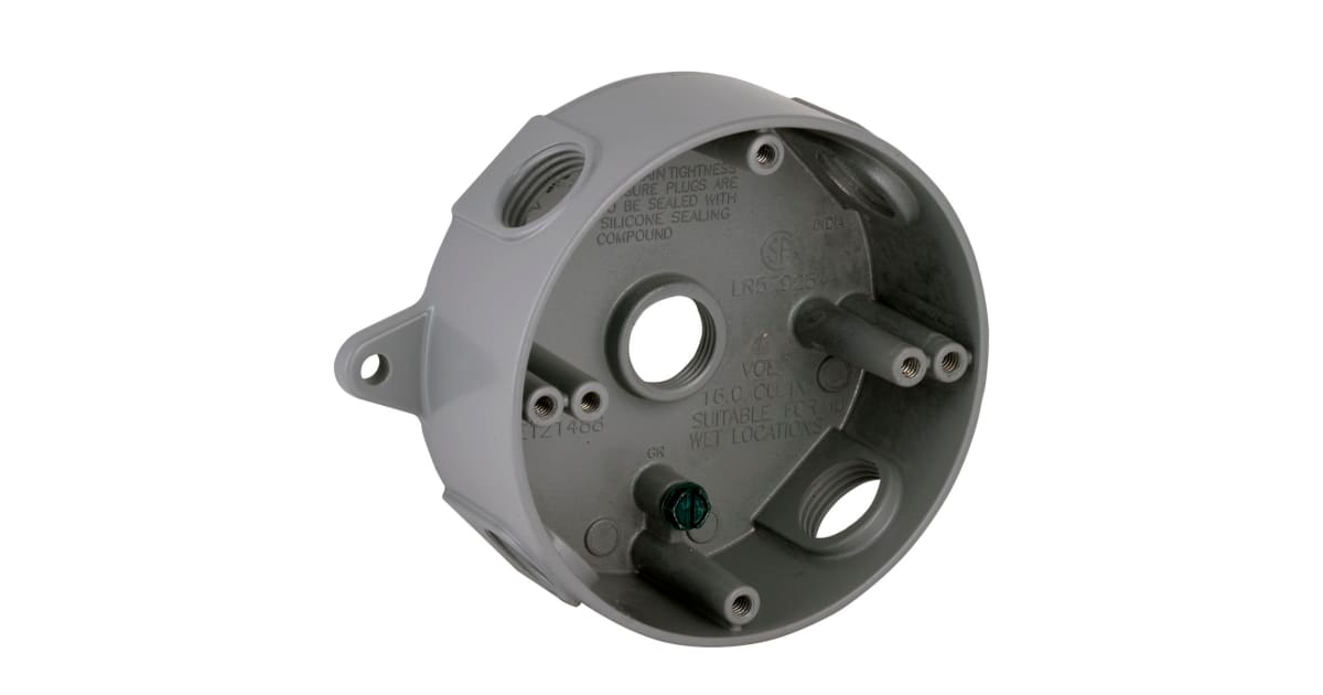 Raco 5361-0 1/2" Round Splice Box with 5 Threaded Outlets | Ferguson Home