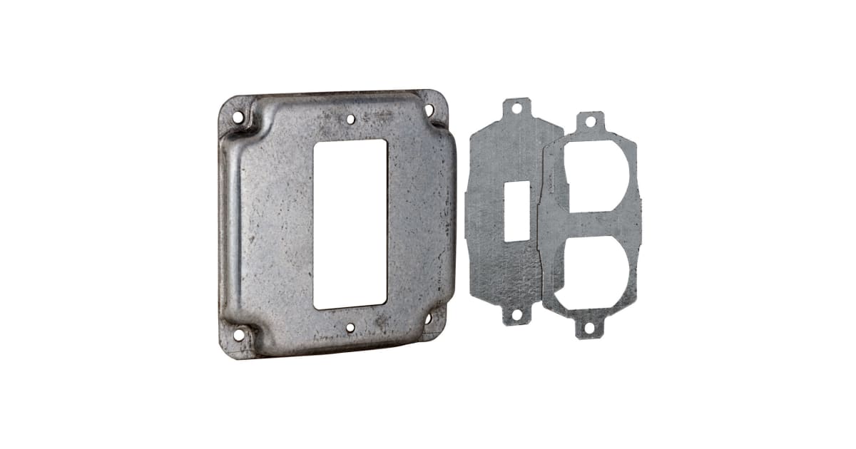 Raco 808U 4-3/16" 1/2" Raised Square Universal 1 Device Crushed Corner ...