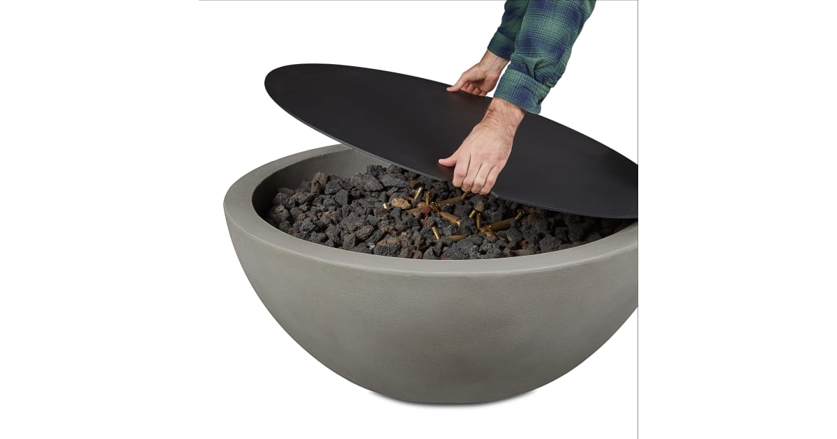 Real Flame 137-BK Redding Aluminum Lid Cover for Large Real Flame Bowl ...