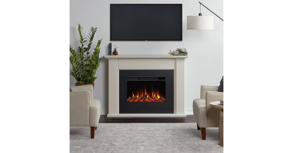 Real Flame 8130E-BNW Tejon 52" Wide 5,100 BTU Slim Mantel Electric ...