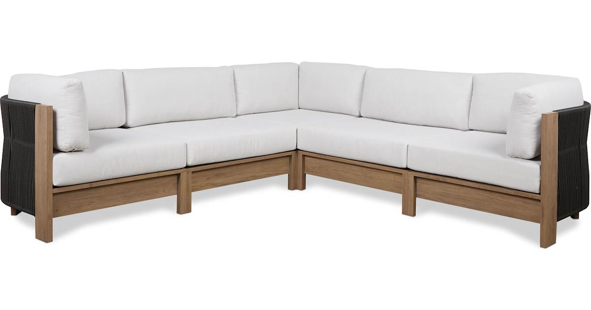 Real Flame 13002-BCHW Stratton 5 Piece Aluminum Framed Acrylic Outdoor ...
