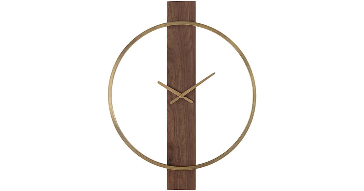 Ren Wil CL254 Avigail Brass Analog Wall Mounted Clock | Ferguson Home