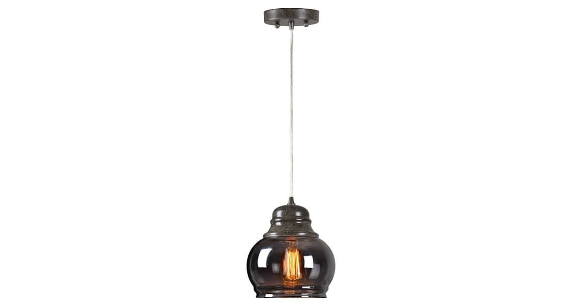 Ren Wil LPC4033 Plattsville Single Light 8" Wide Pendant with Glass ...