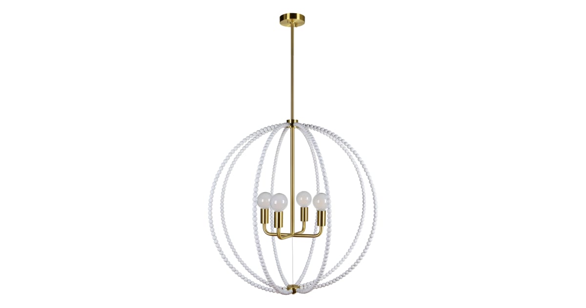 Ren Wil LPC4465 Basil 4 Light 31" Wide LED Beaded Globe Chandelier ...