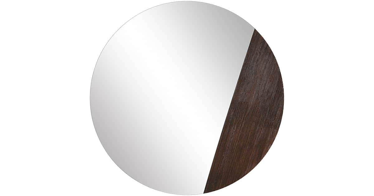 Ren Wil MT2705 Ronda 47-1/4" Diameter Circular Flat Wood Framed Accent ...