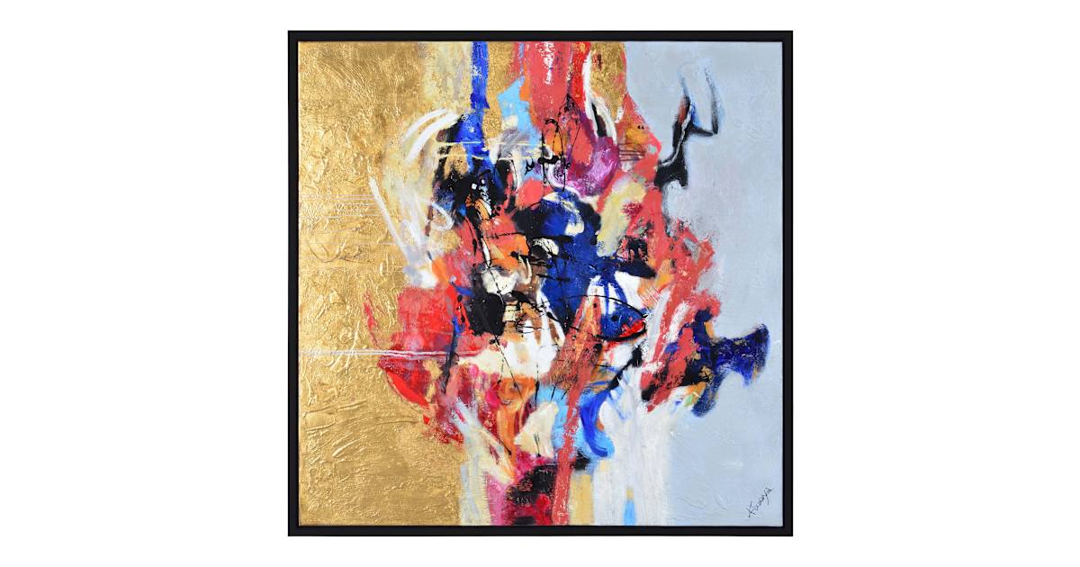 Ren Wil OL1692 Acajou 45" x 45" Abstract Painting On Canvas with ...
