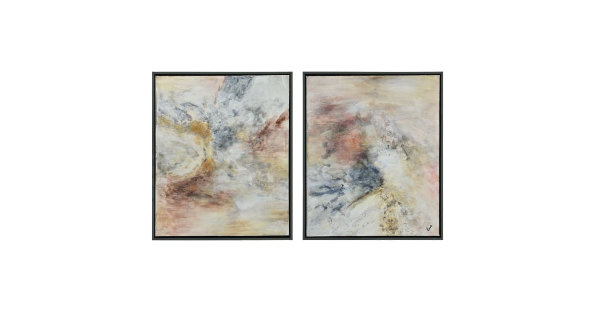 Ren Wil OL1758 Set of 2 Astrid 25" x 21" Abstract Painting On Canvas ...