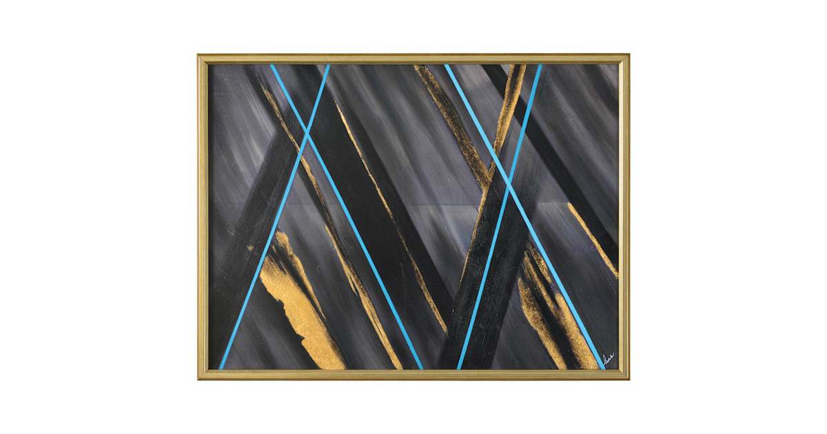 Ren Wil OL1835 Louvre 36" X 48" Urban Cross Strokes Oil Painting with Champagne Frame | Ferguson ...