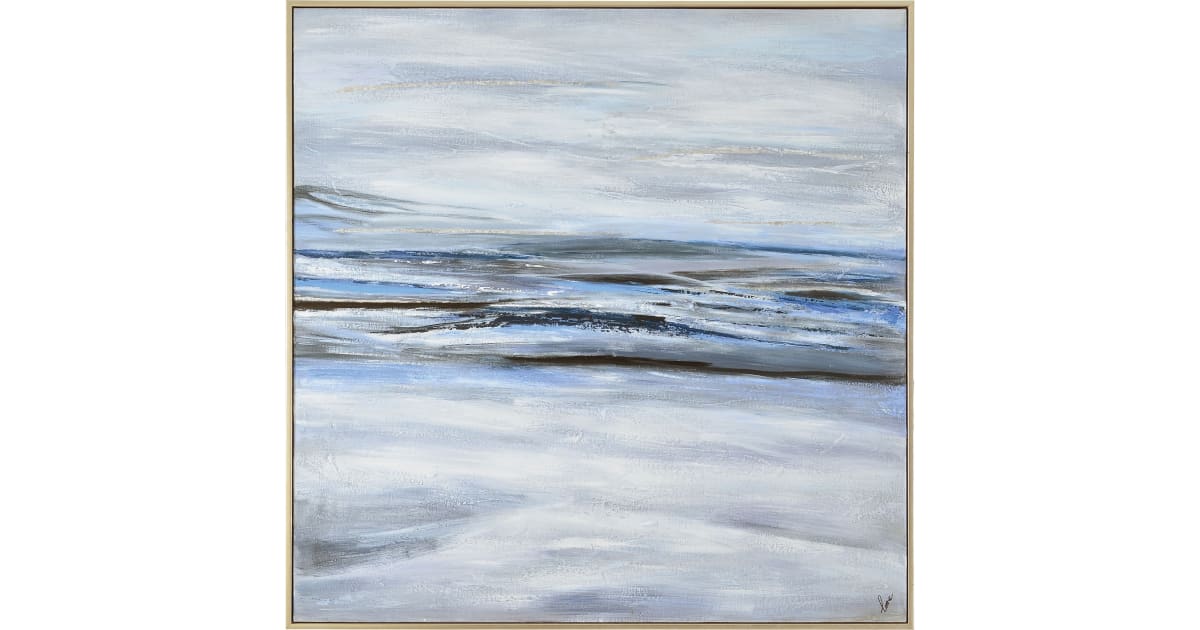 Ren Wil OL1836 Pallida 48" X 48" Abstract Ocean Oil Painting with ...