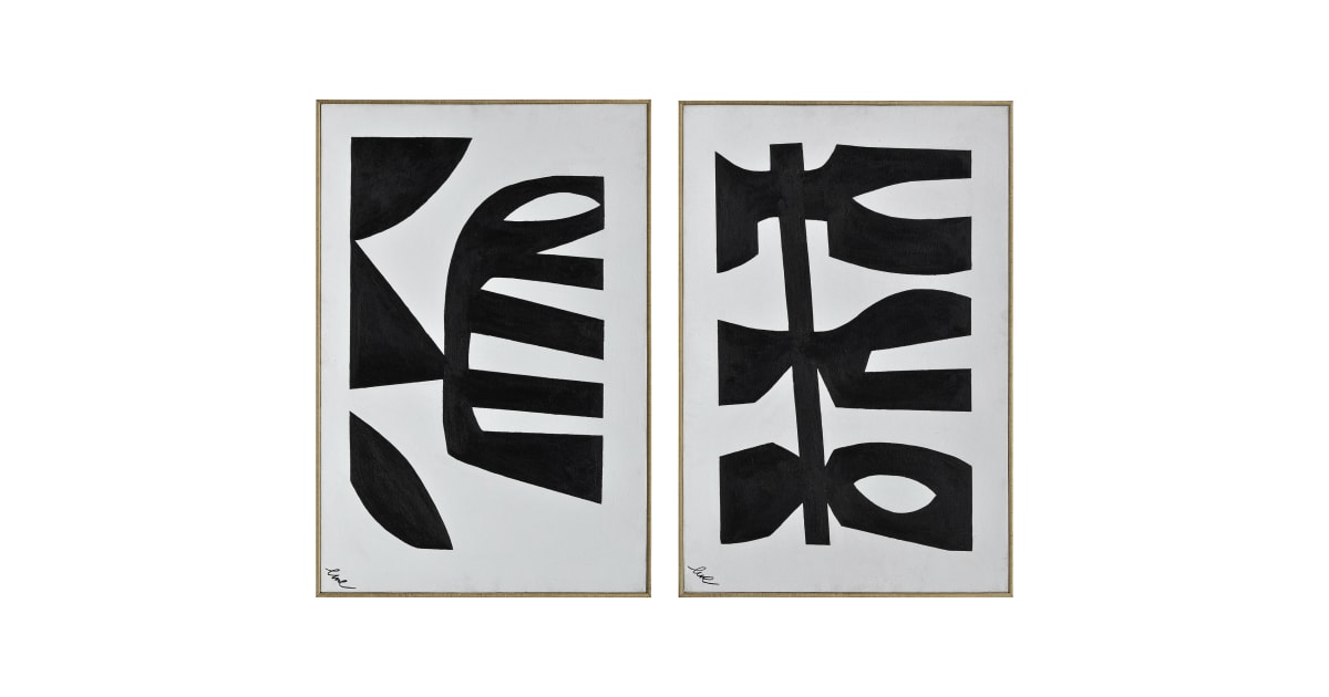 Ren Wil OL2027 Rockwell 36" x 24" Framed Abstract Painting - Set of 2 ...