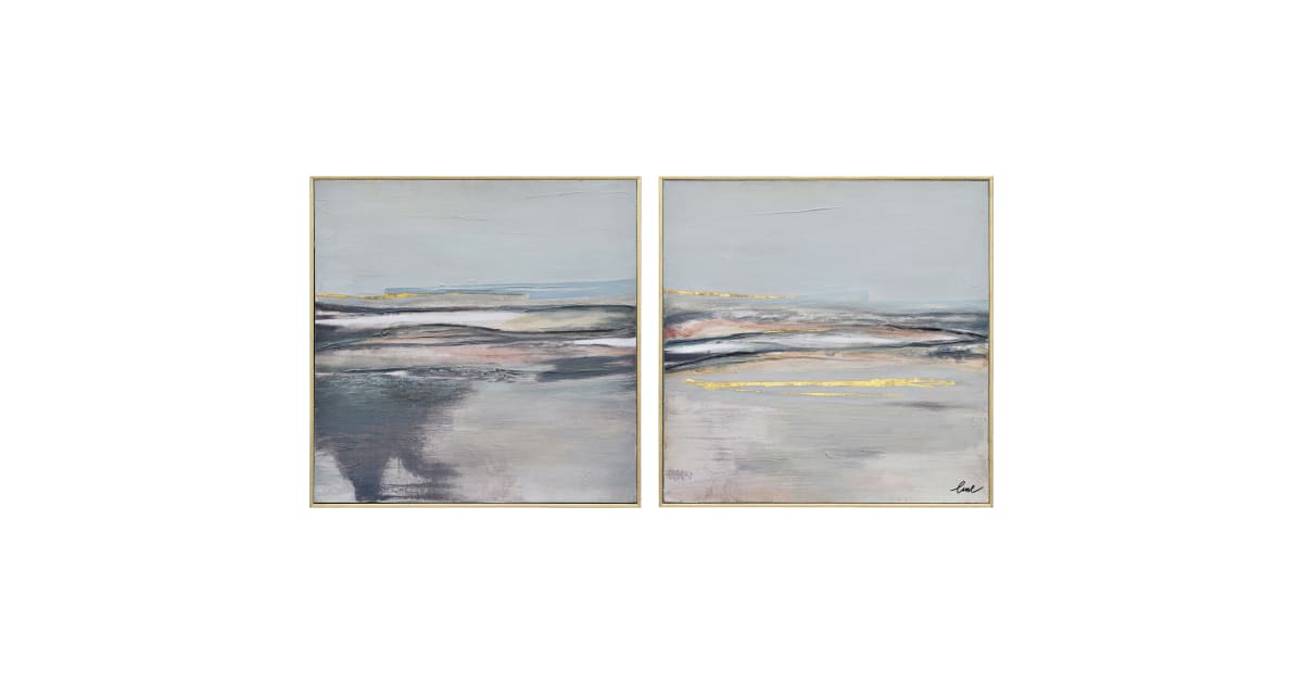 Ren Wil OL2033 Salinas 24" x 24" Framed Abstract Painting - Set of 2 ...
