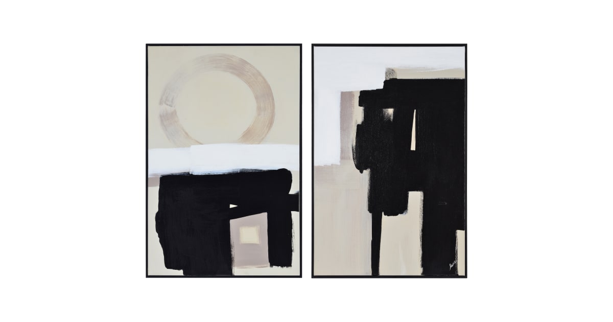 Ren Wil OL2046 Telesto 36" x 24" Framed Abstract Painting - Set of 2 ...
