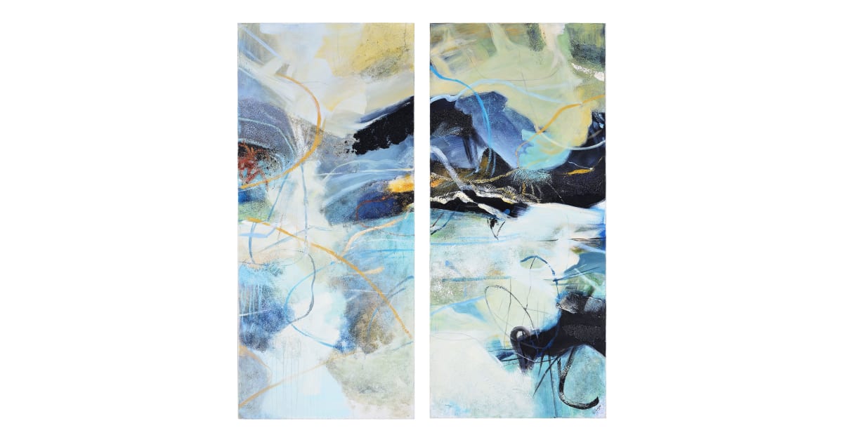 Ren Wil OL2083 Aquarius 70" x 30" Frameless Abstract Painting - Set of ...