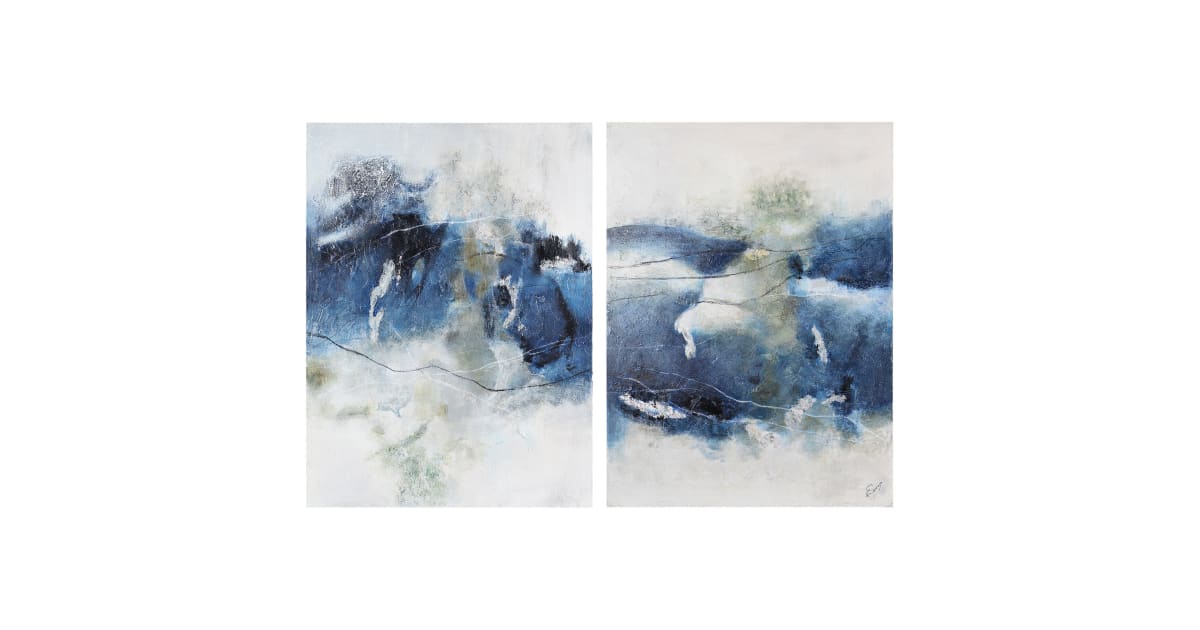 Ren Wil OL2096 Adhara 48" x 36" Frameless Abstract Painting - Set of 2 ...