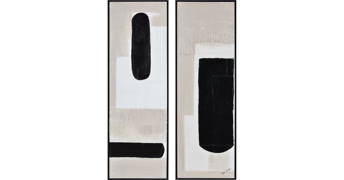 Ren Wil OL2122 Dragoni 45" x 15" Framed Abstract Painting - Set of 2 ...